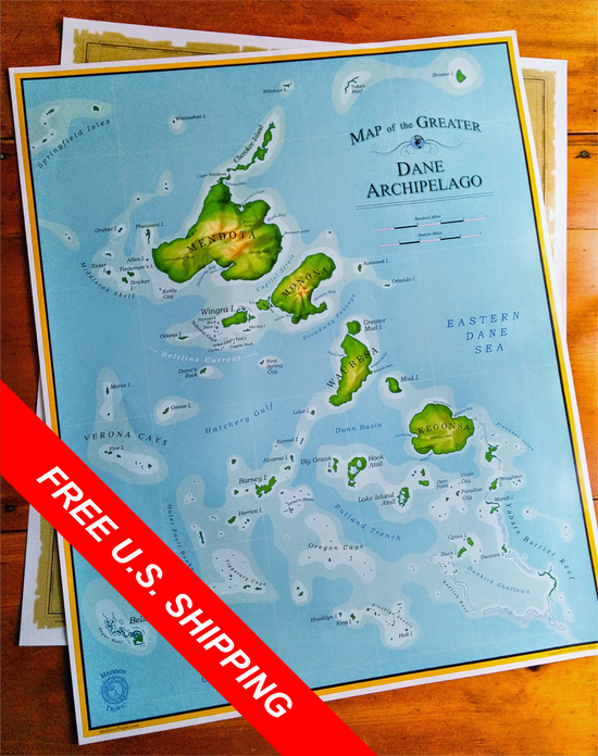 Paper is 100lb gloss and looks great. Map measures 24 x 29.5 inches